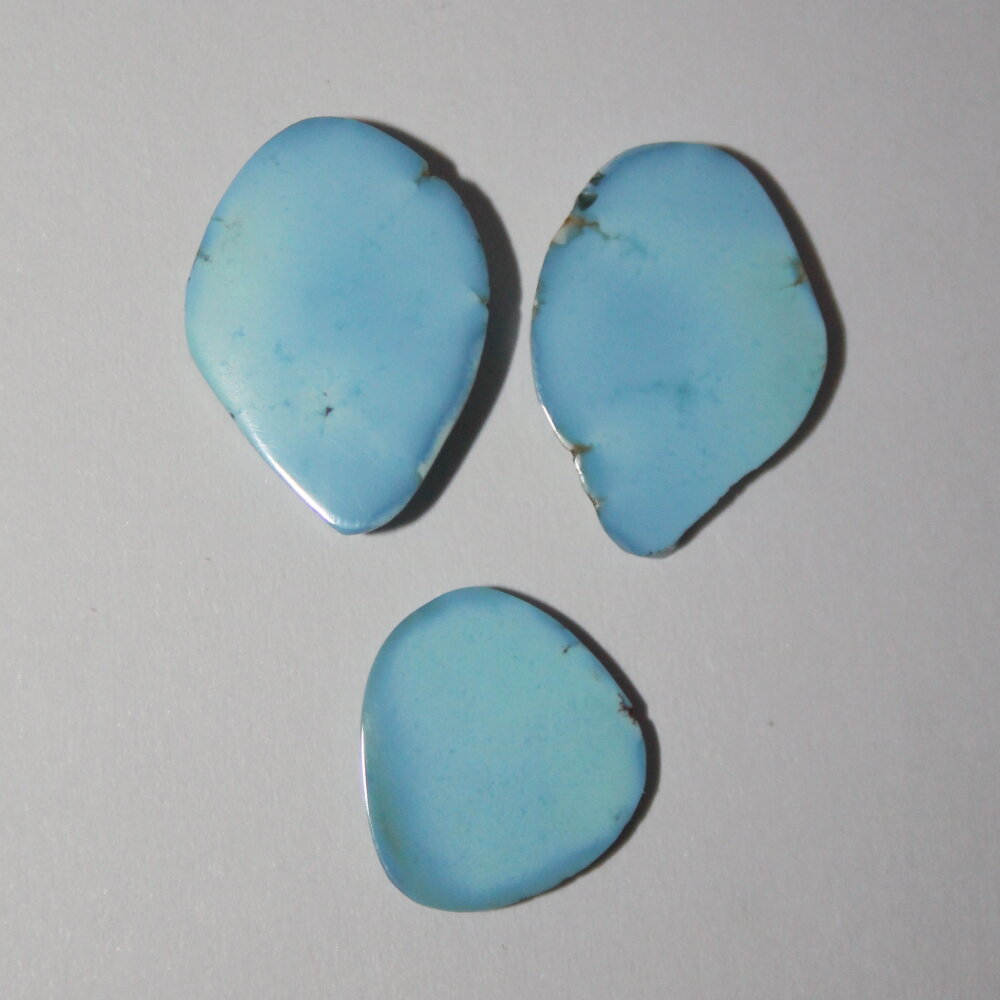 Тройка кабошонов Бирюзы, сет кабошонов Бирюзы, Казахстан, "True Stones"