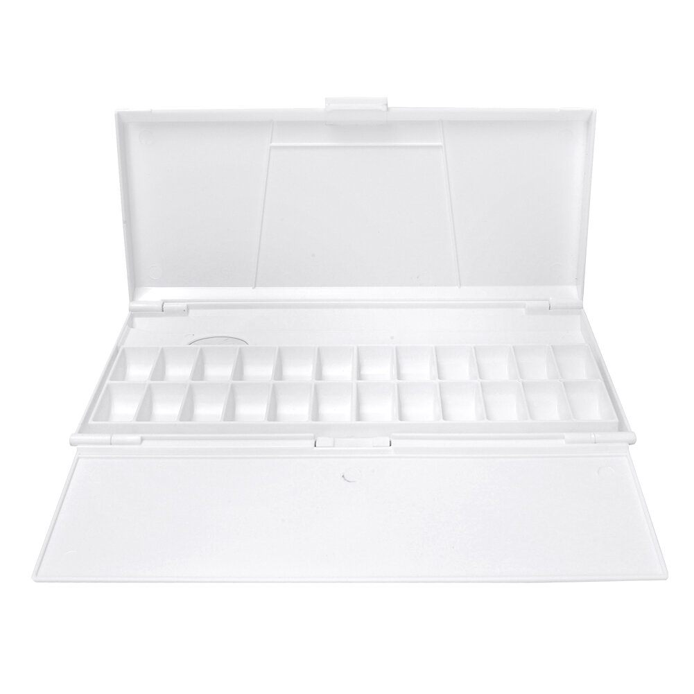 Палитра для красок, портативный белый пластиковый лоток, коробка для акварельной живописи, художественные принадлежности.