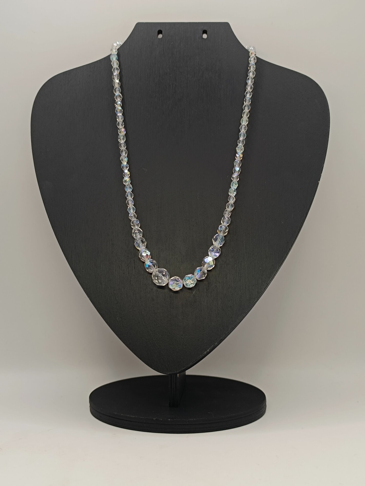 Винтажные граненые бусы, Аврора Бореалис, длина 44 см.