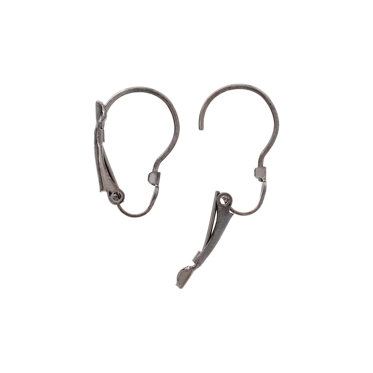 Швензы для сережек с французским замком 14*10 мм, 2 пары, металл, Айрис (темный никель)