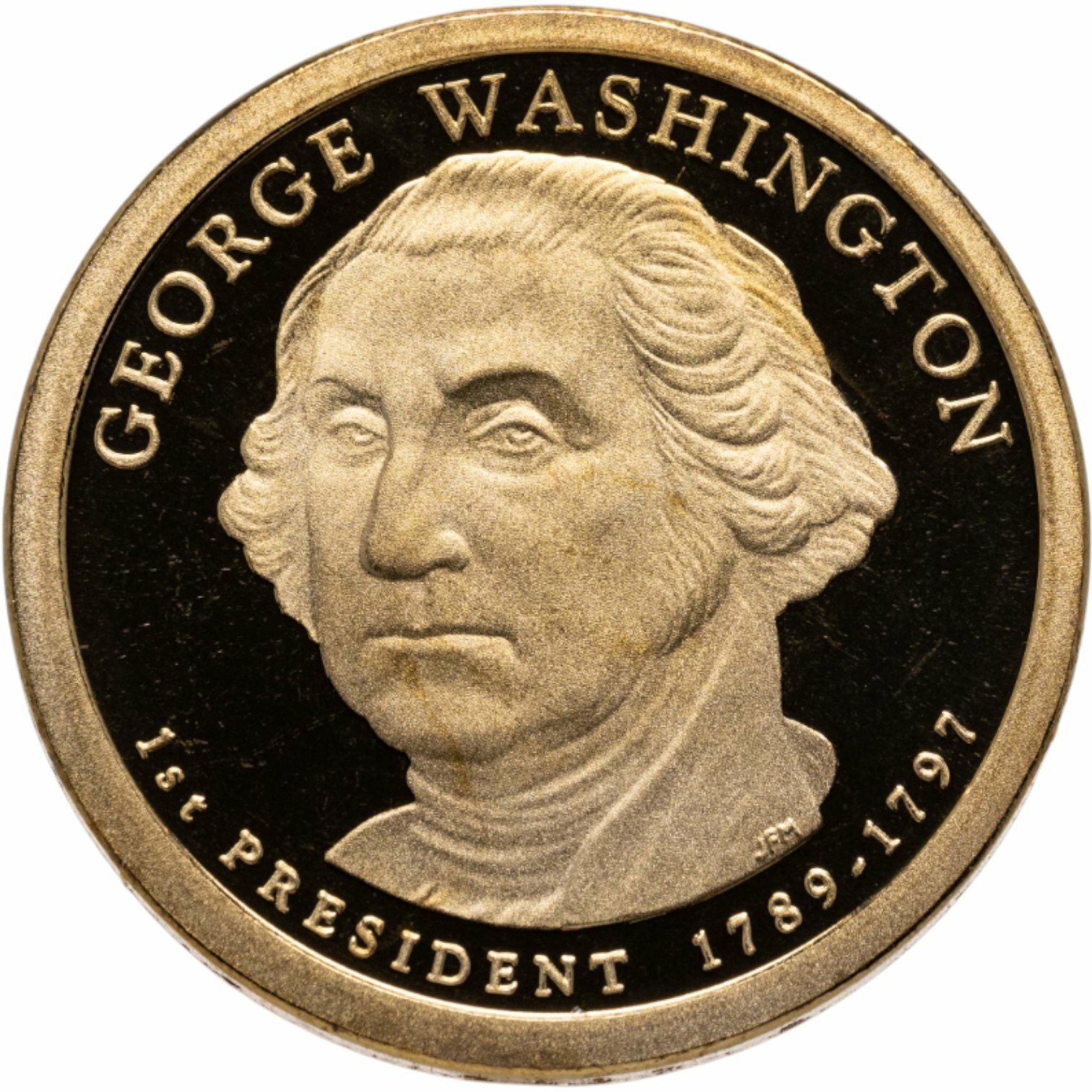 США 1 доллар dollar 2007 Proof "Джордж Вашингтон 1-й президент США", знак монетного двора "S" - Сан-Франциско, Медь