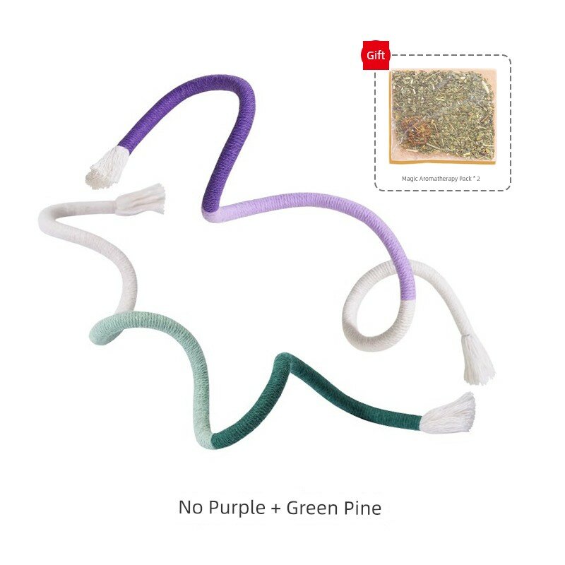 Комбо-набор из веревочных игрушек Green и Purple для ухода за зубами котят, 2 шт.