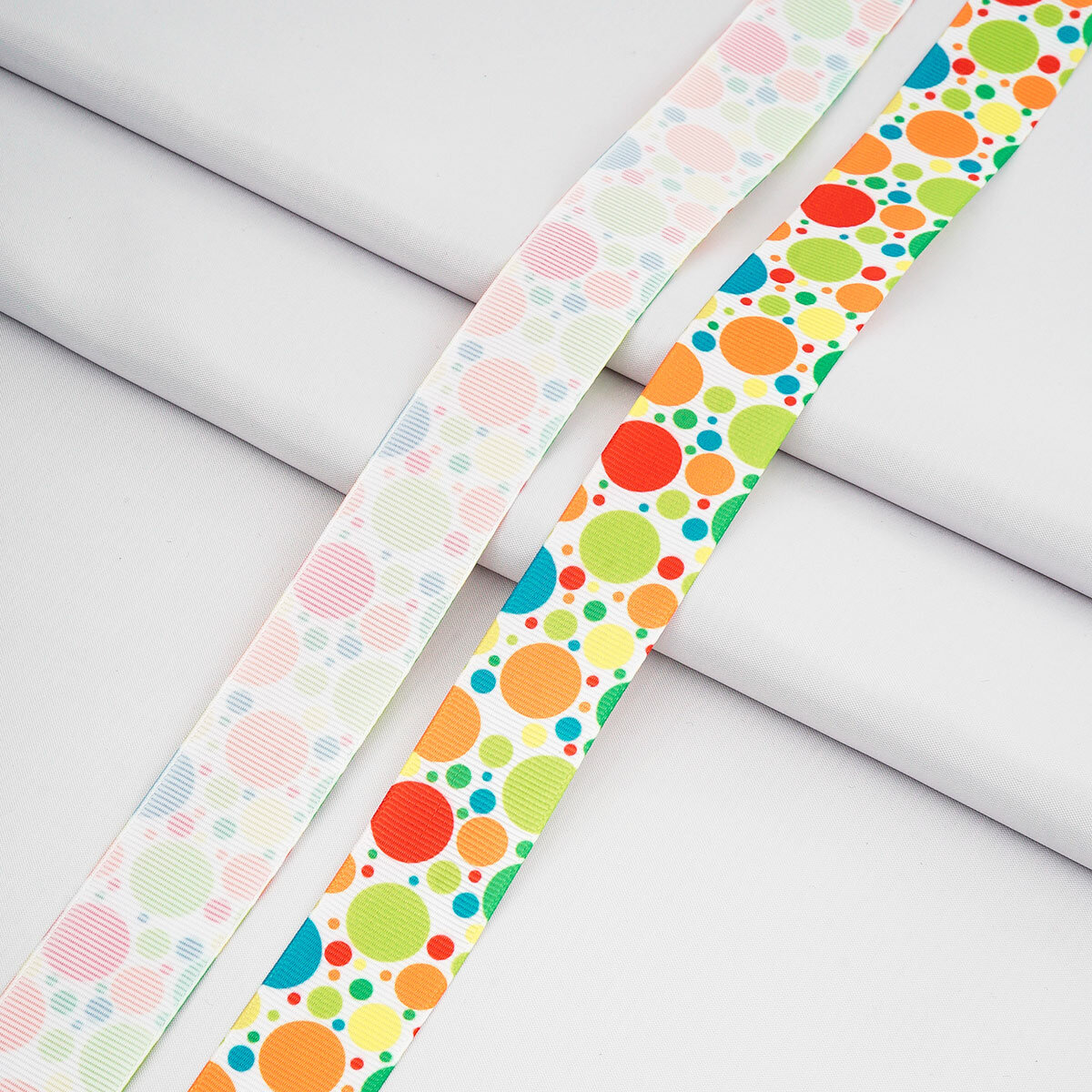 Лента декоративная, упаковочная, репсовая, 5 см х 22,5 м, разноцветная с узором