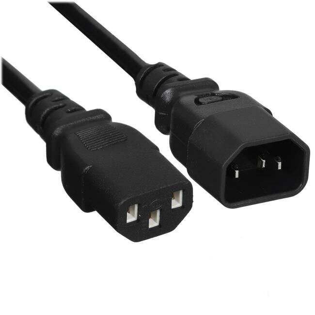 GoPower 00-00024537 Кабель питания GoPower C14 (m)-C13 (f) 1.8м ПВХ 0.75 мм удлинитель черный (1/10/100)