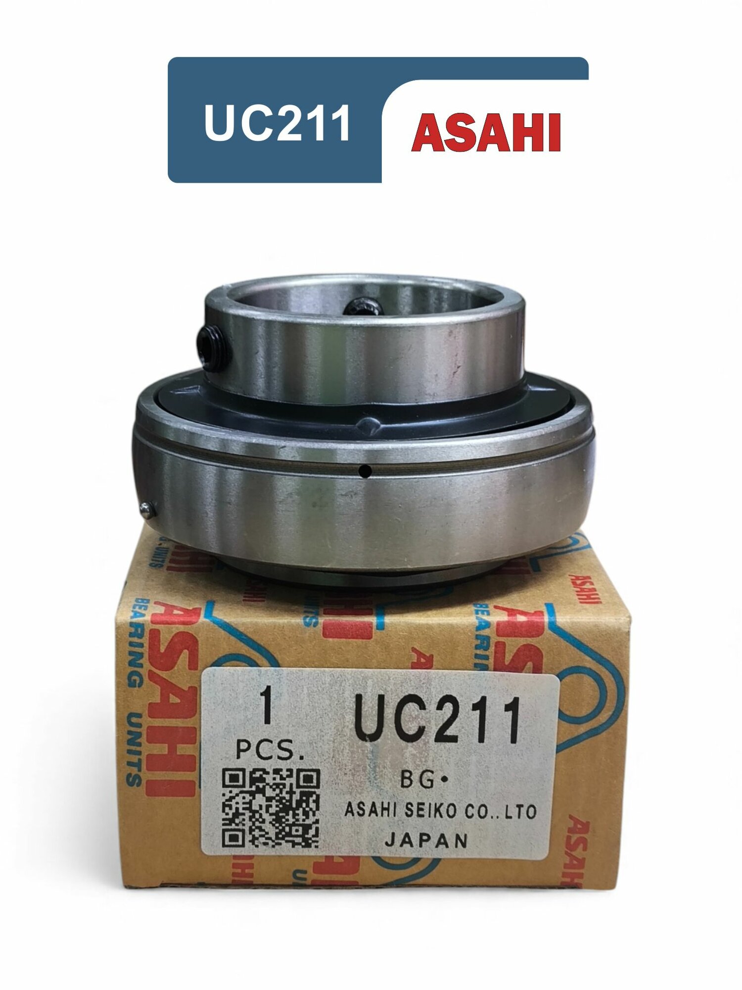 Подшипник ASAHI UC211 (YAR211-2F, 1055-55G. GYE55KRRB, 480211) 1 шт, размер 50х90x51,6 мм
