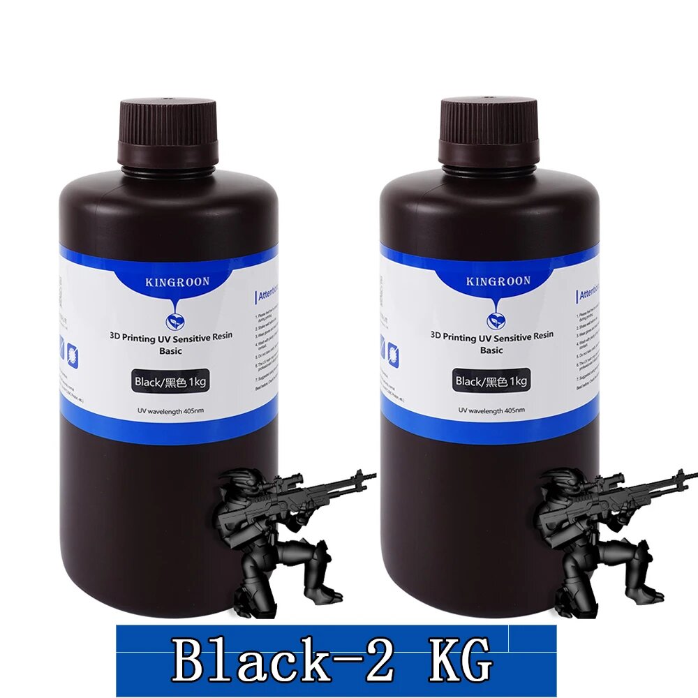 KINGROON Эко УФ-смола для 3D-принтера 1кг Black-2KG