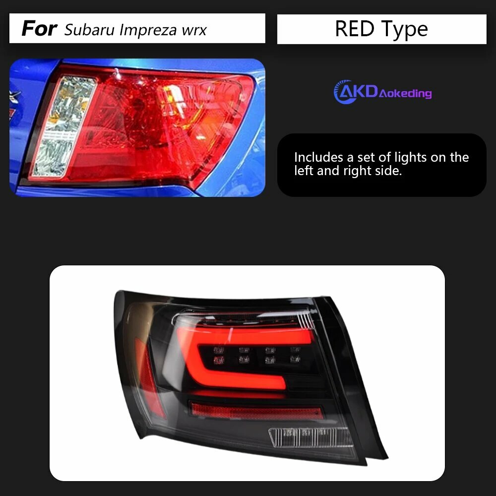 Фаркоп AKD для Subaru WRX LED задний свет 2008-2014 Subaru Impreza задний туманний гальмовий поворотний сигнал Автомобільні аксесуари
