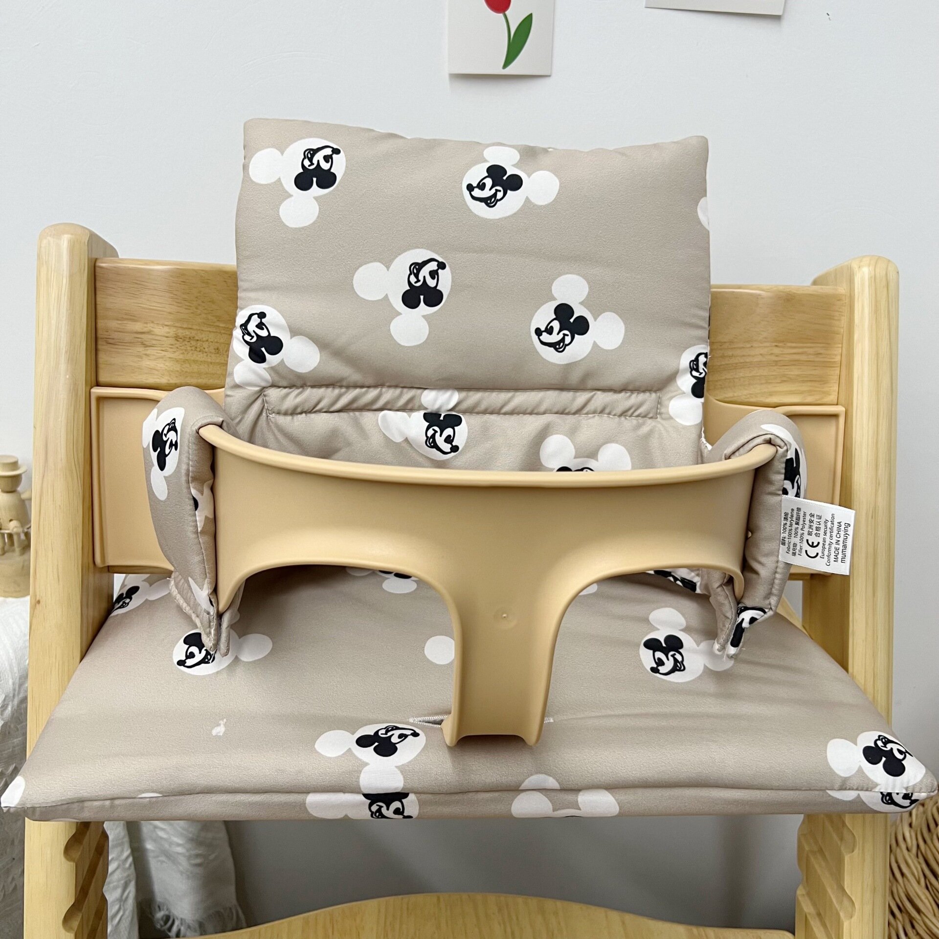 Детский стульчик для кормления в скандинавском стиле, подушка для стульчика для растущих детей, водонепроницаемая и защищающая от мочи.