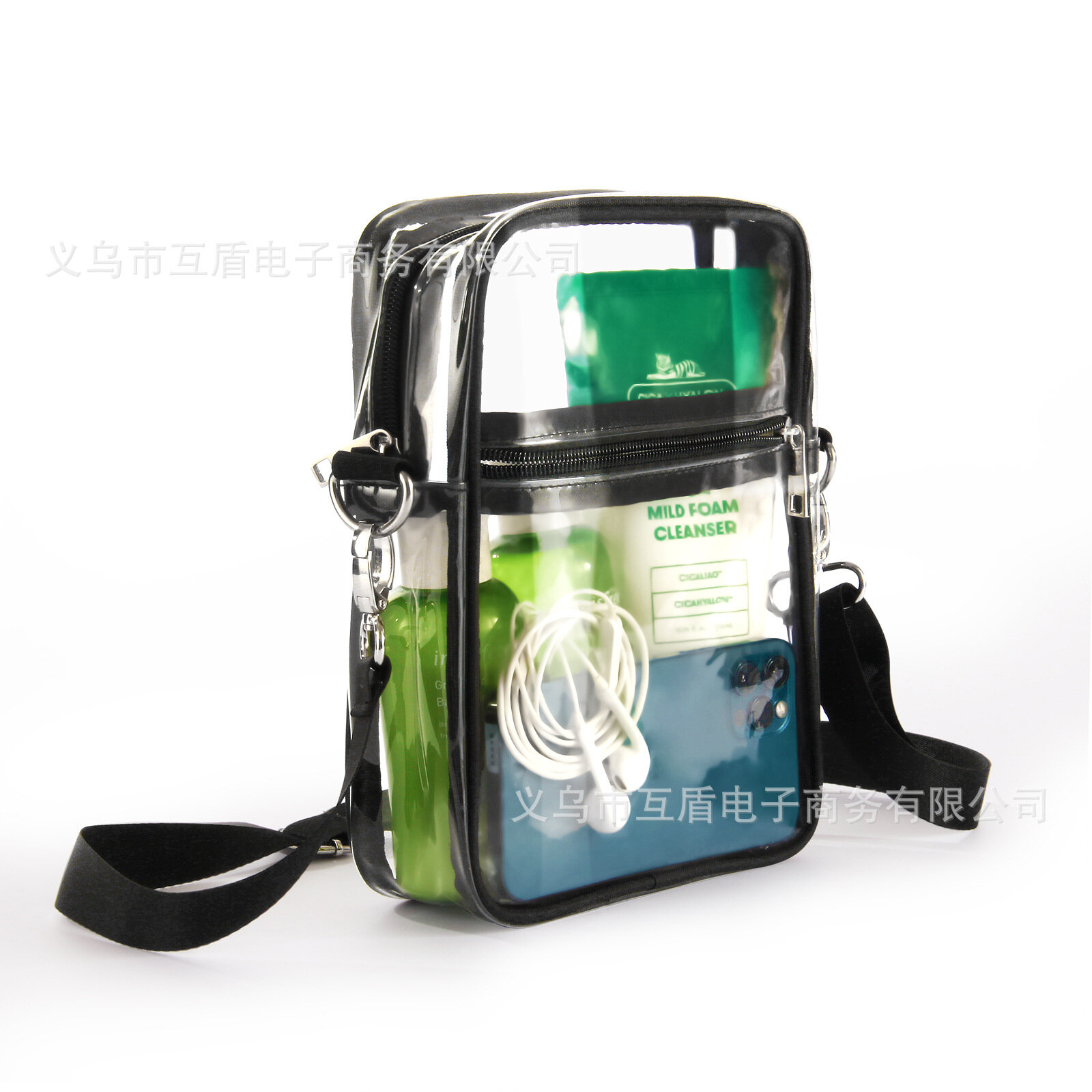 Прозрачная сумка через плечо, утолщенная водонепроницаемая сумка из ПВХ, сумка для концертов, портативная сумка для хранения мелочей, с нанесенным логотипом.