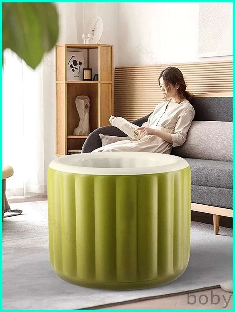 Надувная Ванна Взрослая круглой формы зеленого цвета для одного человека