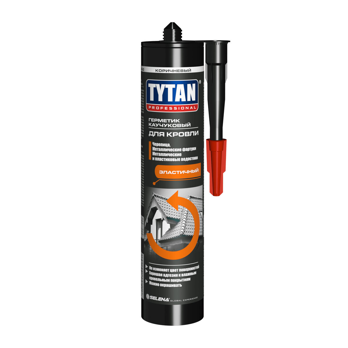 Каучуковый герметик для кровли Tytan Professional 19112, 310 мл, коричневый