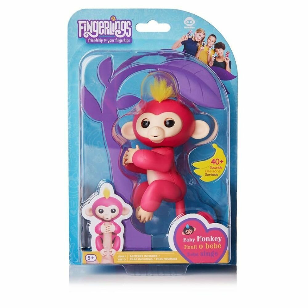 WowWee Fingerlings Baby Monkey Электронная интерактивная игрушка-обезьянка, который качает головой и издает звуки