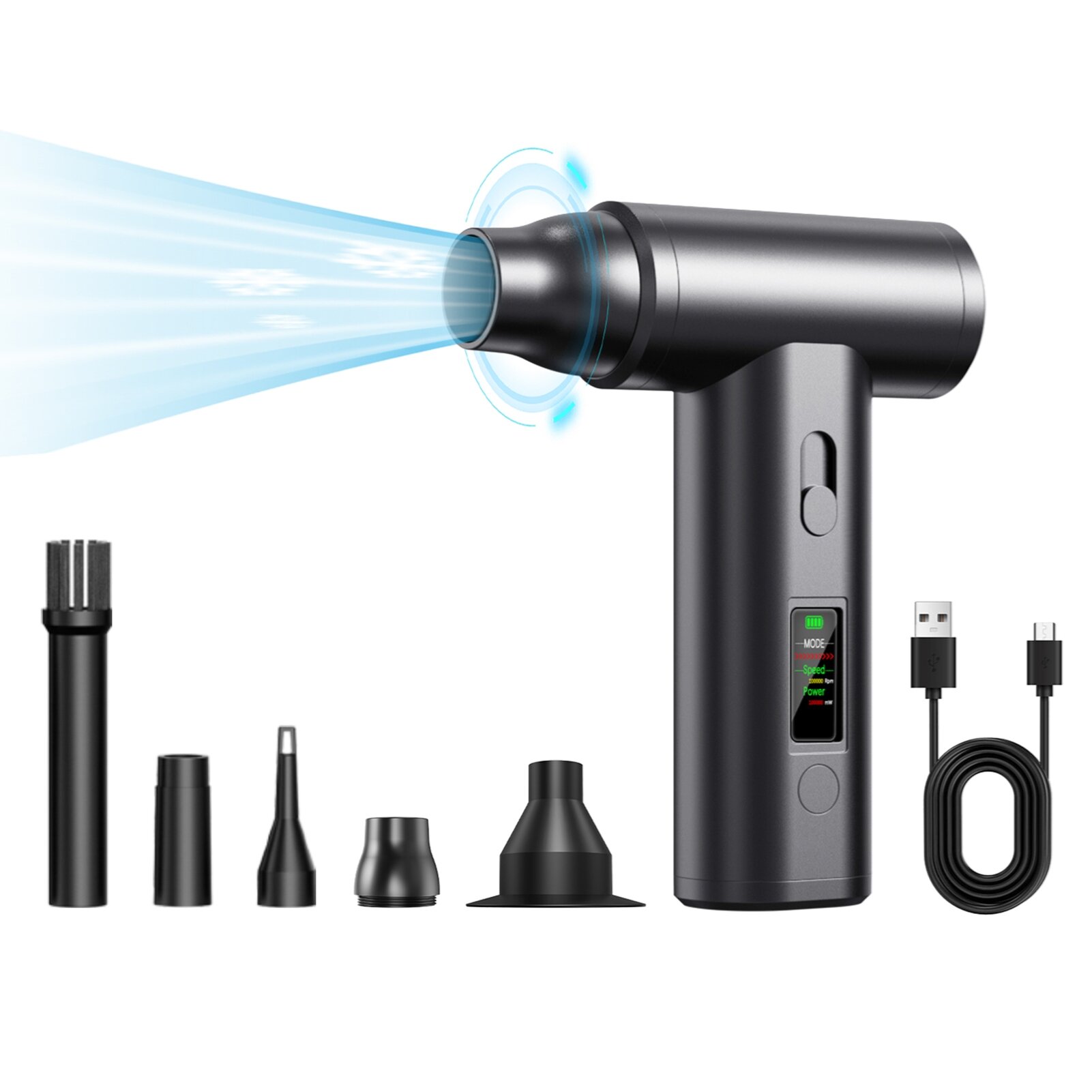 Compressed Air Duster Rechargeable Cordless Vacuum Cleaner Portable Electric for Computer Keyboard Car Pet House