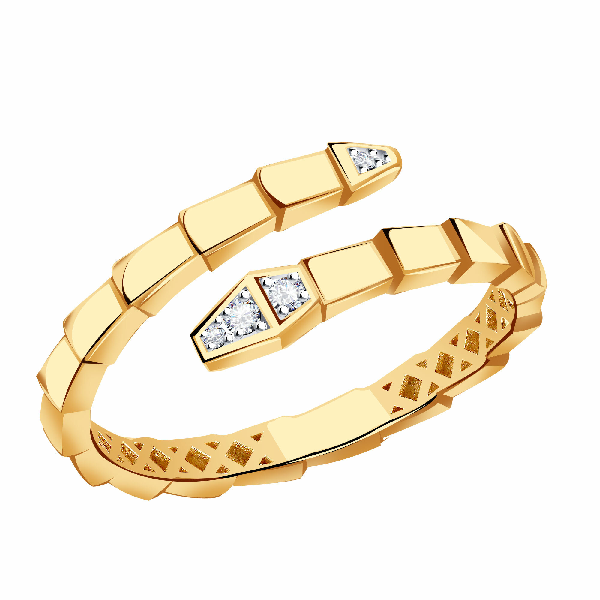 Кольцо, красное золото, 585 проба, фианит