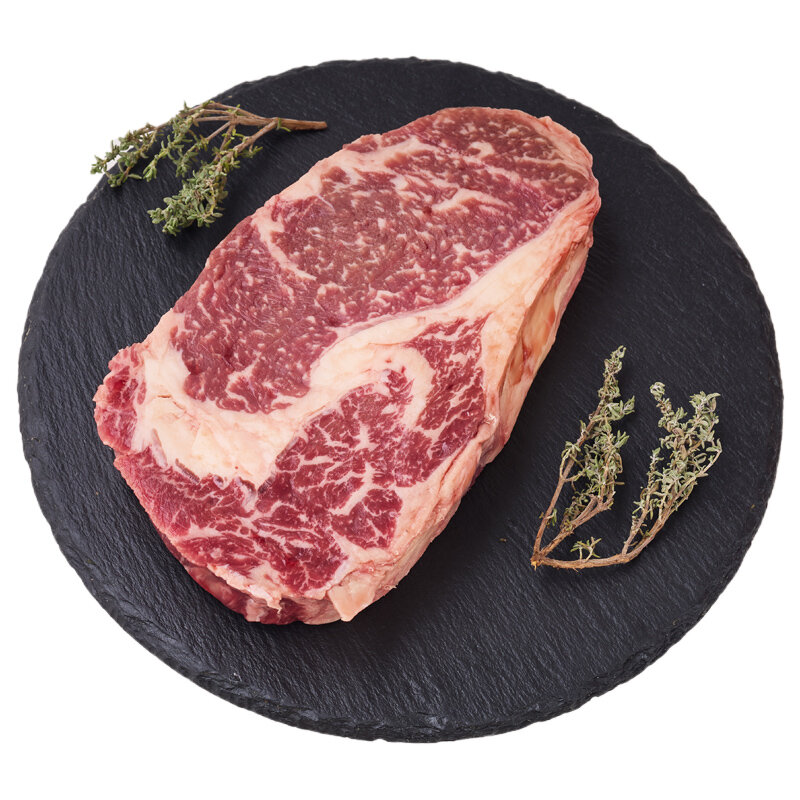 Стейк из мраморной говядины Рибай Мясники охлажденный 300г