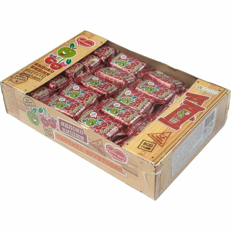 Пастила фруктовая Пастилушка натуральная Яблоко-вишня, 800 г
