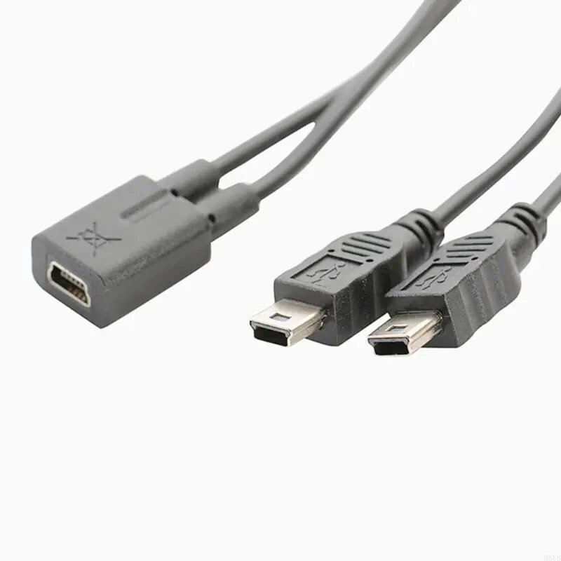 1pack USB 2,0 мини-5-пин-y-сплиттер кабель, инъекционное формование USB 2,0 мини-5-контактное 5-контактное женское до двух