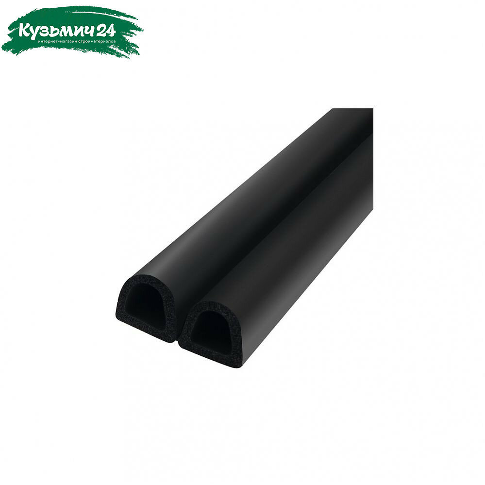 Уплотнитель Kim Tec, промышленный, самоклеящийся, D-профиль, черный, 10х12 мм, на отрез от 1 м