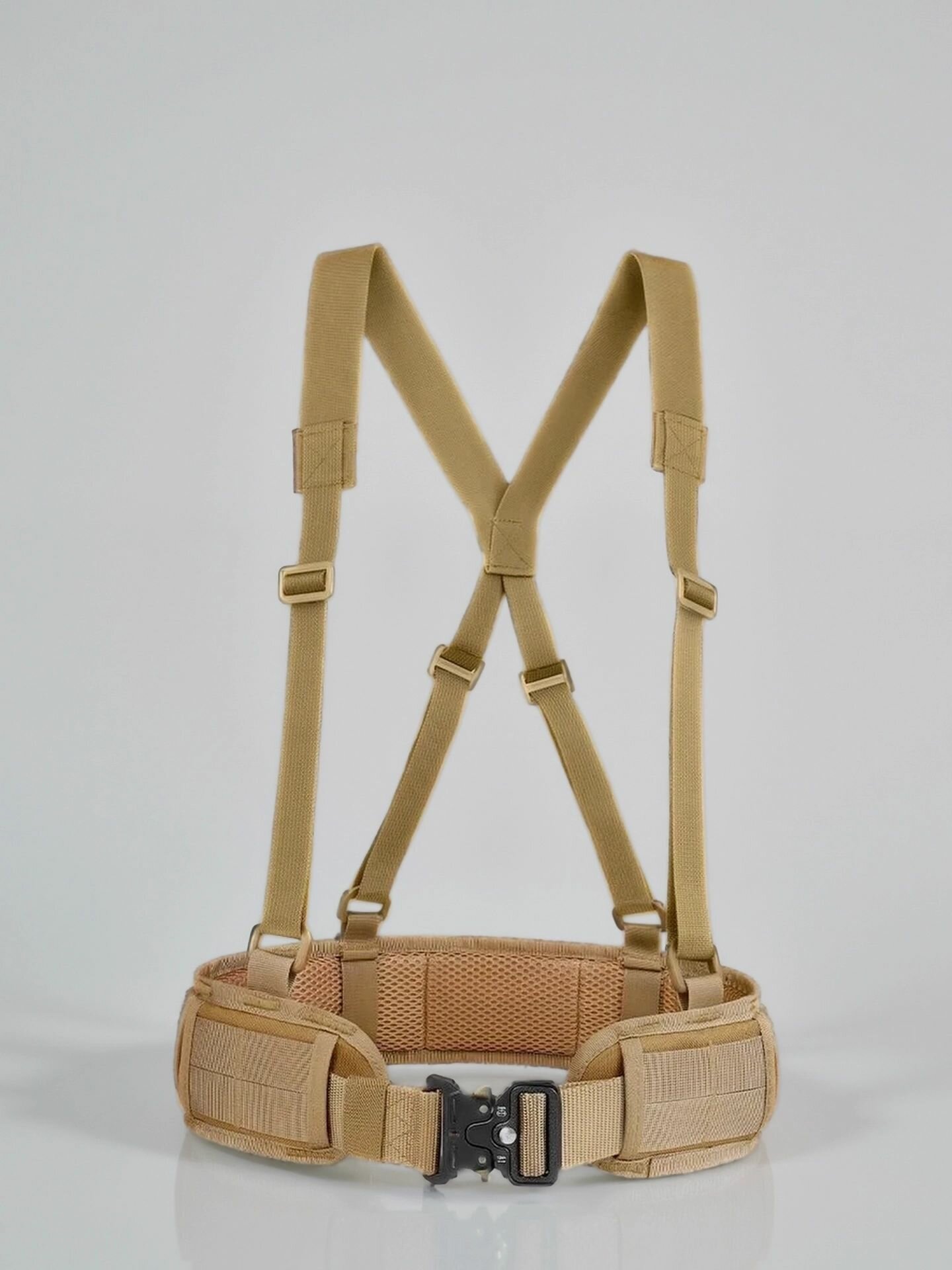 Пояс тактический разгрузочный с лямками, песочный