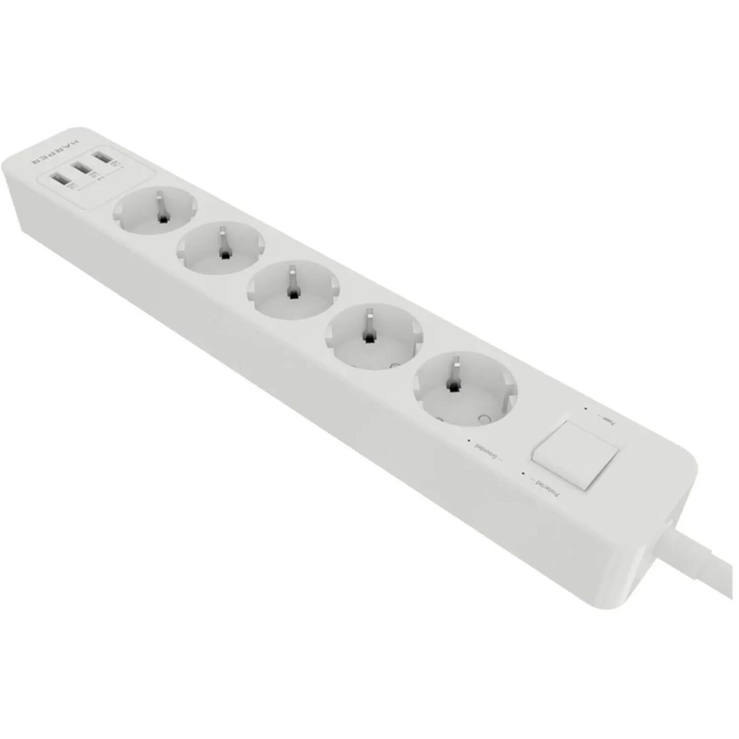 Сетевой фильтр HARPER UCH-530 White 5р/1.5м/4кВт/16А 3xUSB (H00002264)