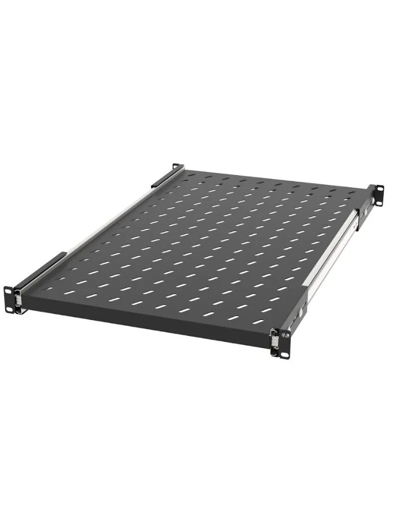 Полка выдвижная Filum FL-RSHE-1U-750-BK 19", 1U, перфорированная, глубина 750 мм, нагрузка 30 кг, черная RAL9005M