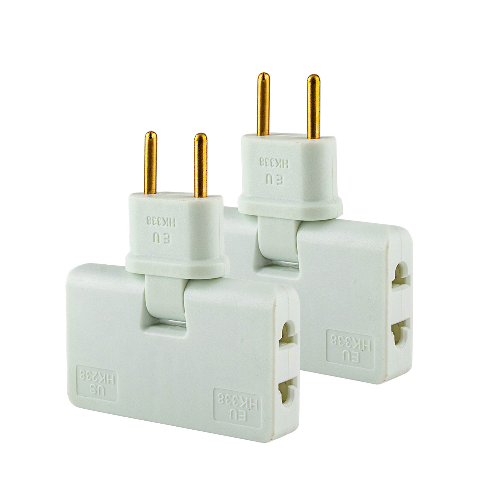 3 Way Flat Wall Outlet Extender AC Adapter - 2-Prong Swivel Mini Indoor Wall Tap Plug Outlet Splitter Type A White 2 Pack EU 3-in-1 Converter 180 Degree Rotating Extension Plug Wireless Socket Travel Adapter Light Socket Japan Canada