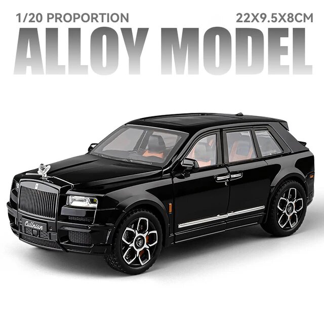 1:20 Rolls Royce Cullinan Black Badge SUV литая игрушечная модель автомобиля со звуком и светом детская игрушка коллекционная вещь подарок на день рождения