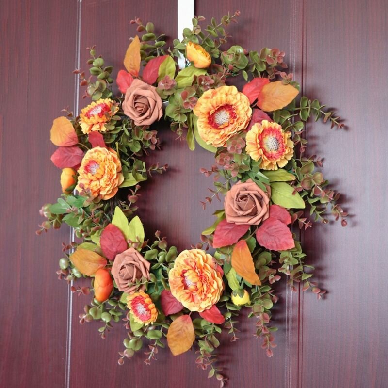 Осеннее кольцо с календулой и хризантемой TH2022013