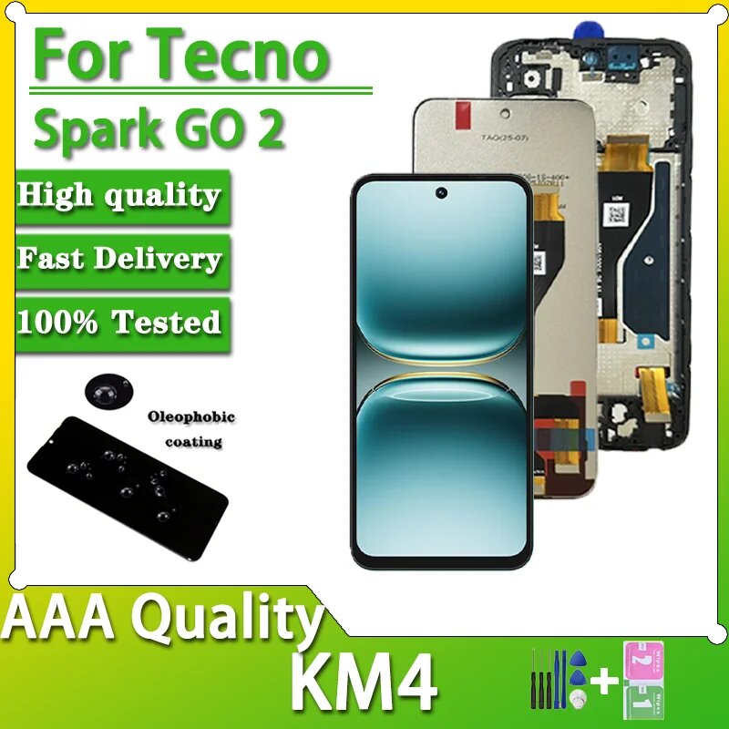 Дисплей в сборе Tecno Spark Go 2 KM4 Black With Frame