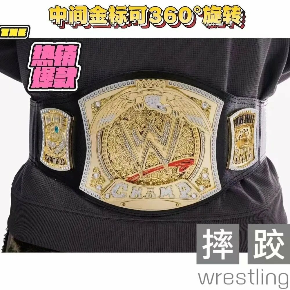 Чемпионский пояс рестлера WWE (крутящийся) Длина 125 см (взрослая модель)