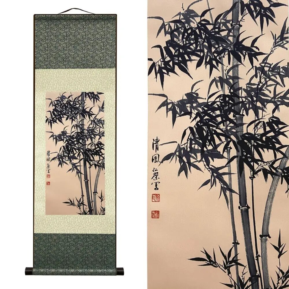 Шелковый свиток, китайский стиль Scroll painting 09