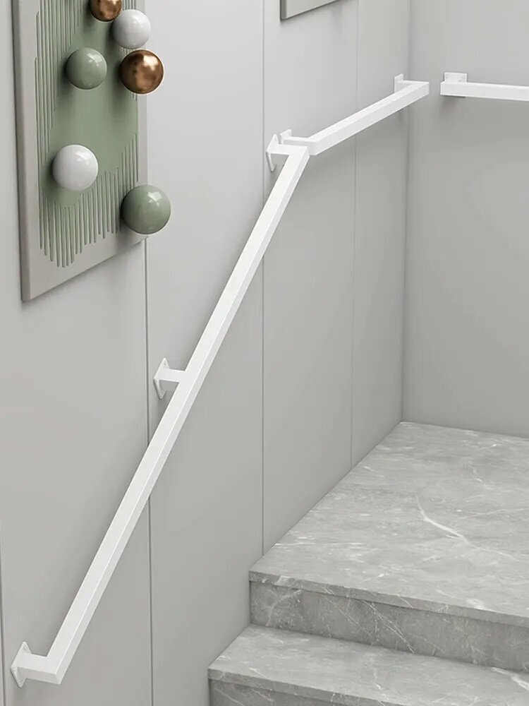 Железные лестничные поручни, балюстрады для пожилых людей в помещении, домашняя узкая лестница, квадратная труба у стены