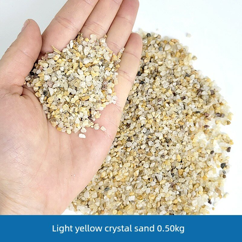 Светло-желтый кристаллический песок для аквариума, упаковка 500 г, декоративный гравий для аквариумов