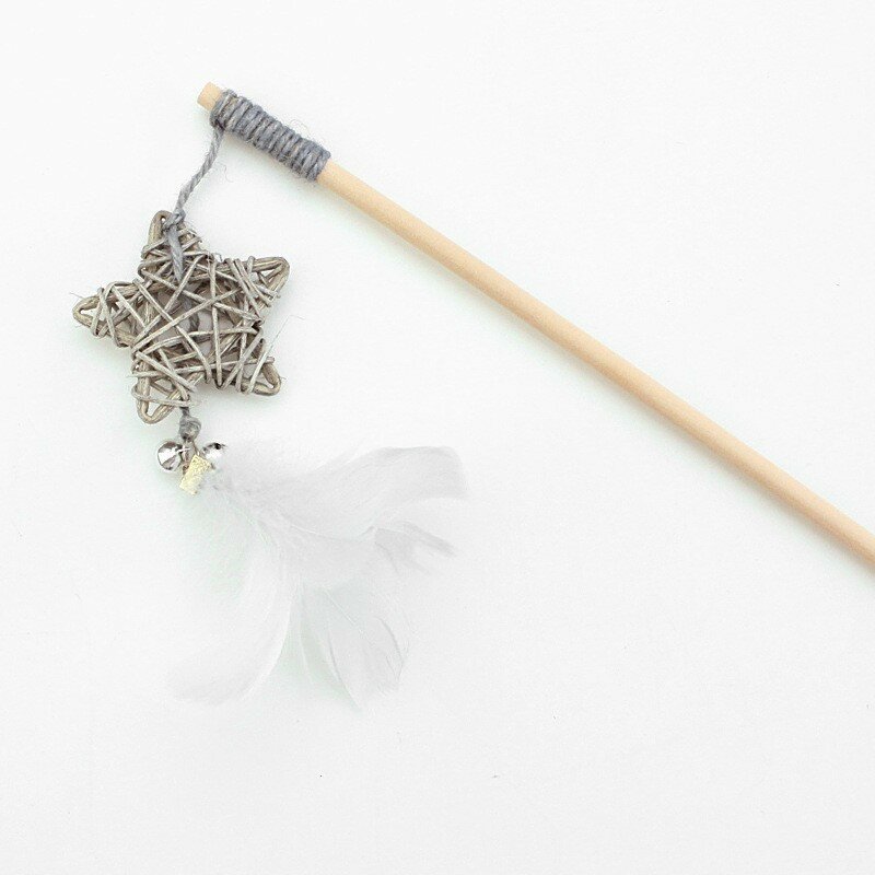 Серая звезда кошачья игрушка с деревянным колокольчиком, прочная для кусания котят, безопасная и развлекательная для