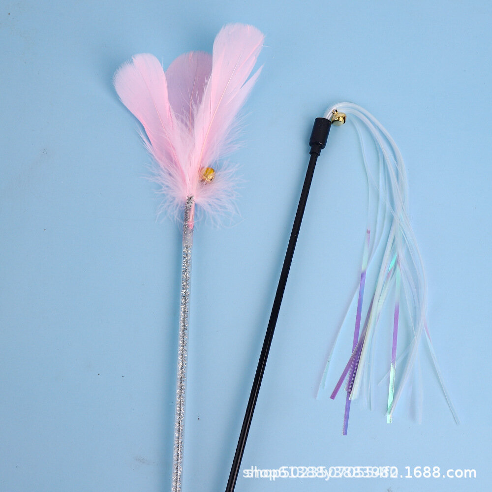 Оптовая сеть красная кошка фея дразнящая кошачья палочка два комплекта длинное перо стальной проволоки игрушка укус