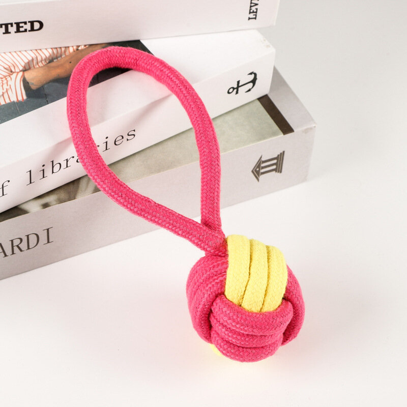 Игрушка для животных: хлопковый канат с одинарным мячиком, игрушка-узелок для собак пород бишон и померанский шпиц,