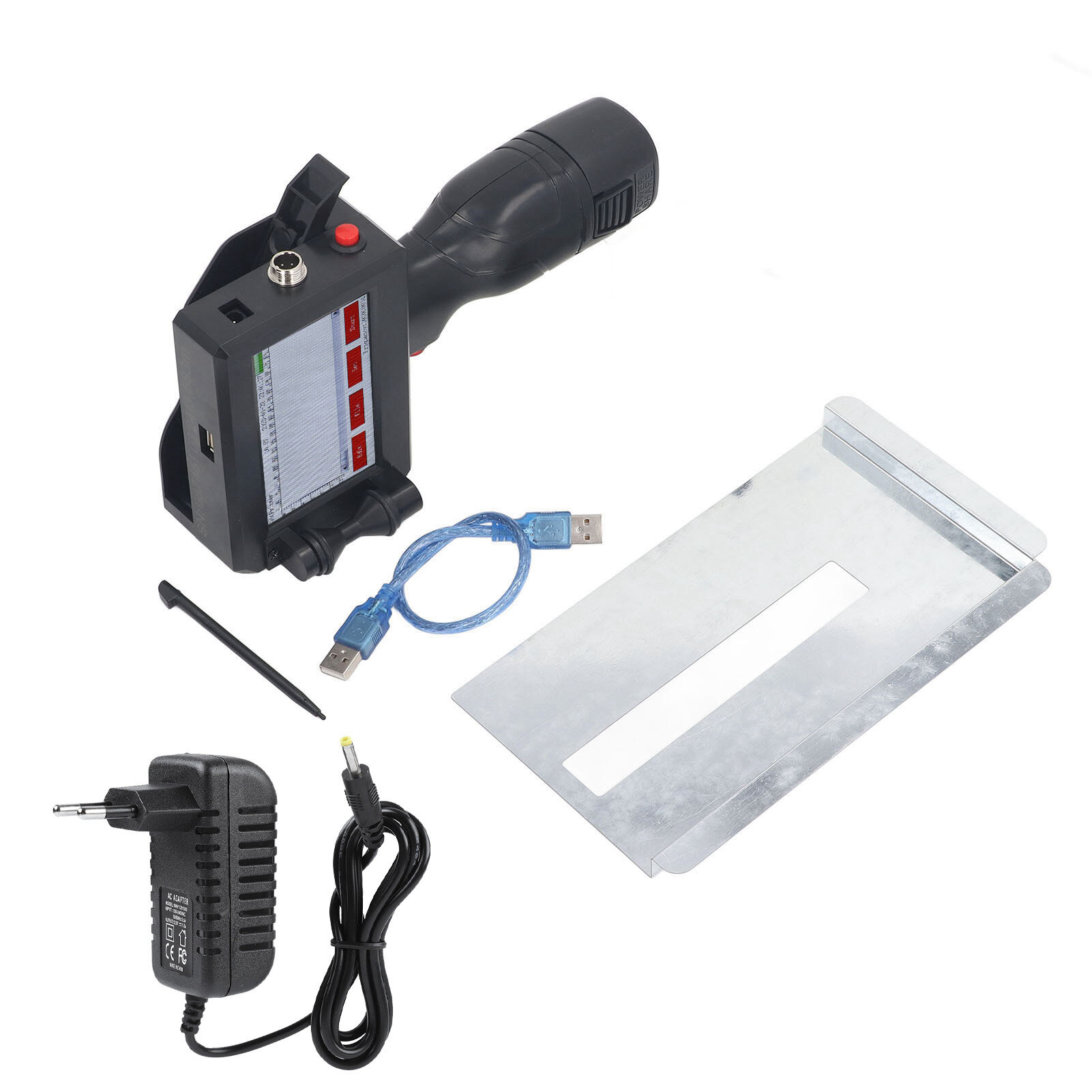 Портативный струйный принтер, 4,3 дюйма, сенсорный экран, 600 точек на дюйм, 12,7 мм, с регулируемой высотой печати