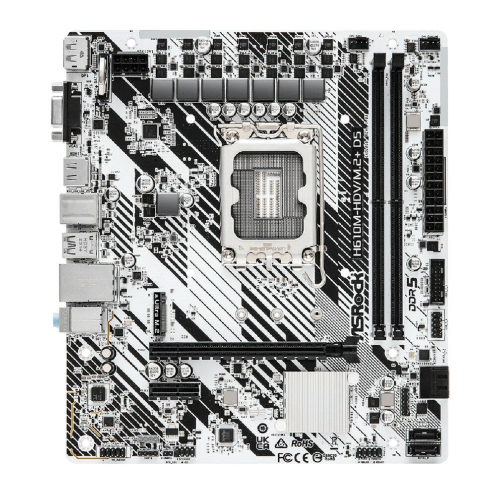 ASRock Материнская плата H610M-HDV/M.2+ D5 LGA 1700 2хDDR V 1хM.2