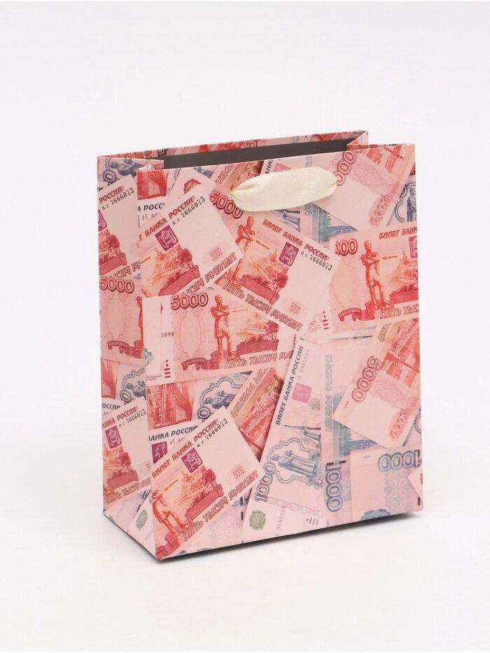 Пакет подарочный Деньги, 12×15×5.5 см, 3 шт.
