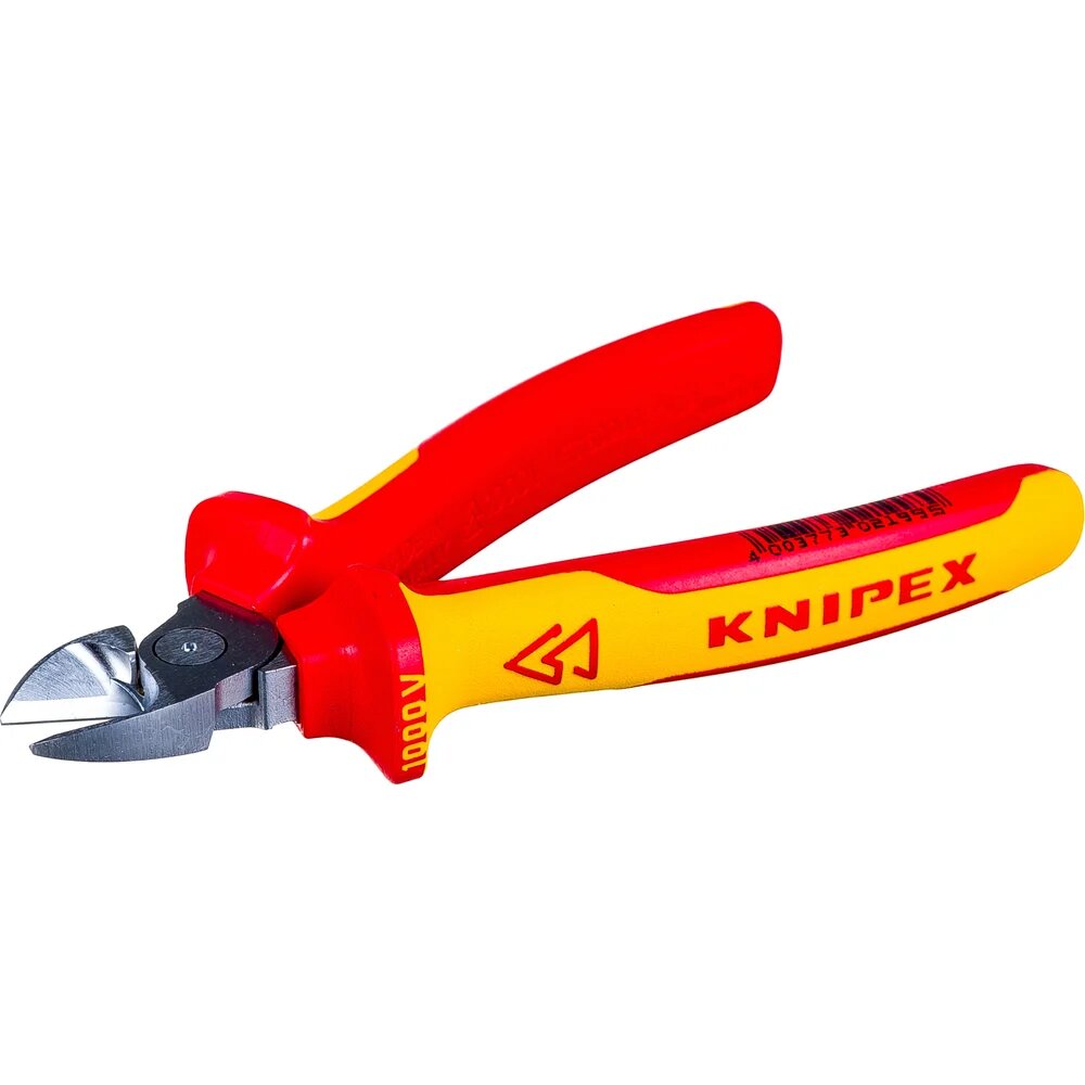 Бокорезы KNIPEX KN-7006160 для резания проволоки, диэлектрические, с двухкомпонентными рукоятками в красно‑жёлтом цвете — фото 1