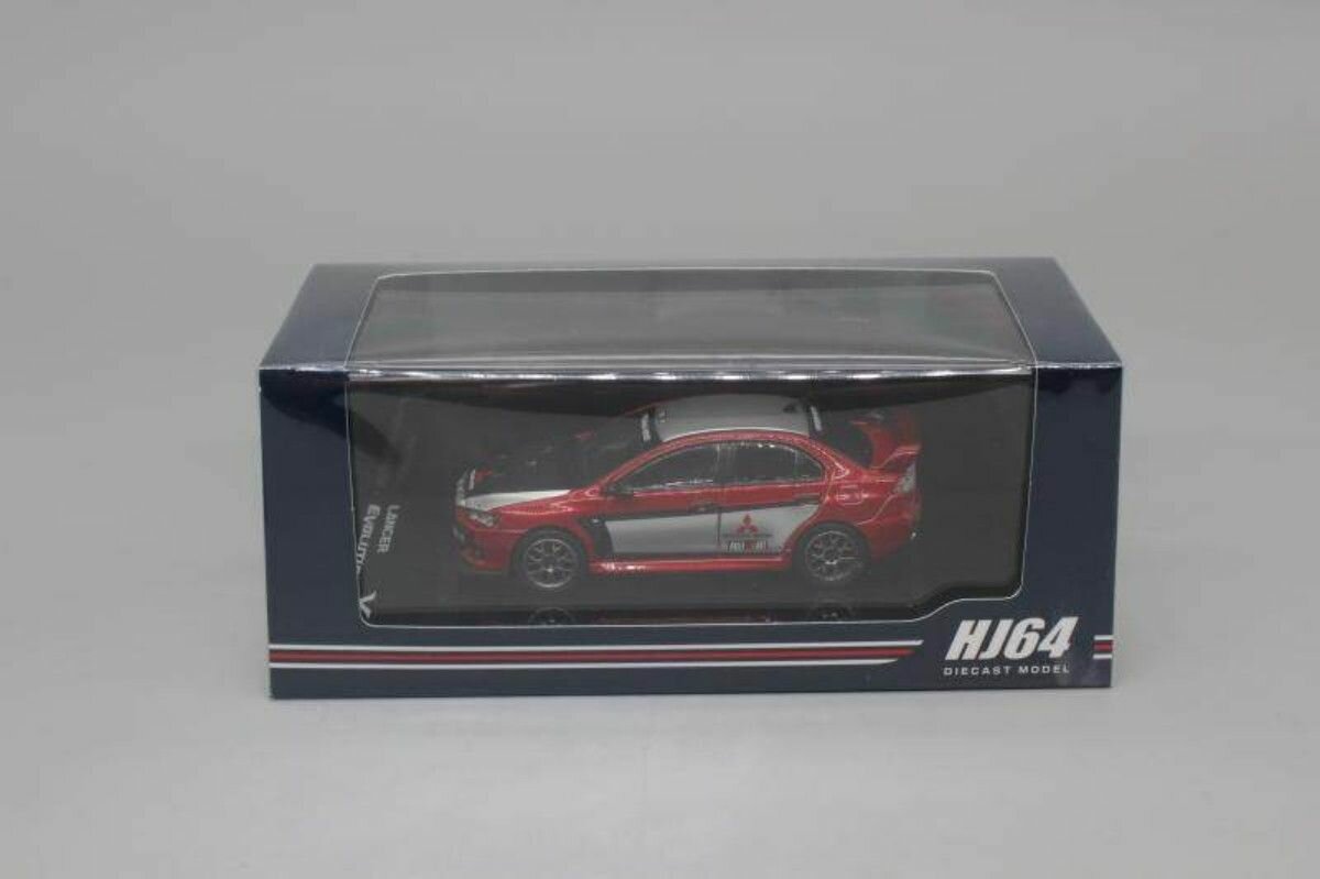 Машинка Hobby Japan 1/64 Mitsubishi 10th Generation Lancer EVO X Red Die-cast Alloy Car Model Collection Toy Gift