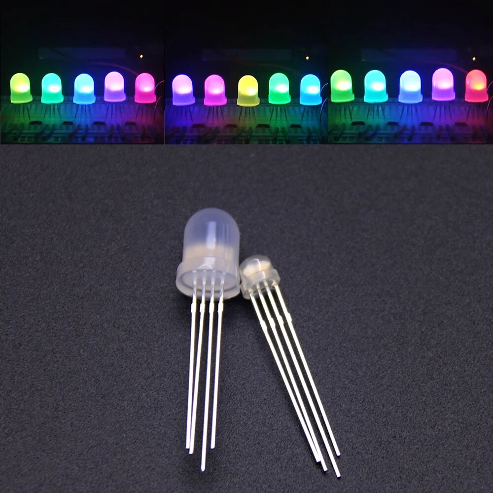 Программируемые светодиодные лампочки WS2811 RGB 5мм 500pcs, WS2811 F5 5mm