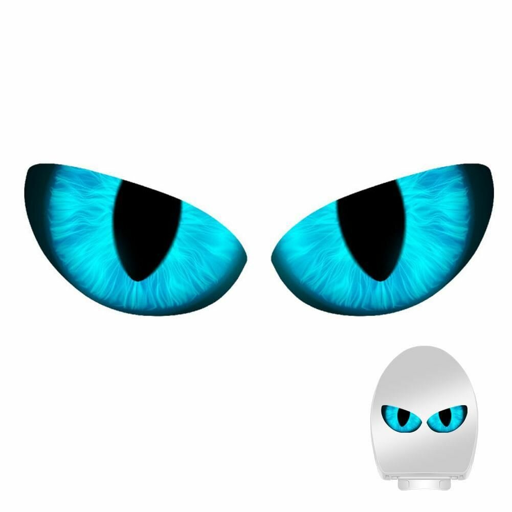 Светящаяся наклейка Голубые глаза для ванной, водонепроницаемый декор для стен и унитаза