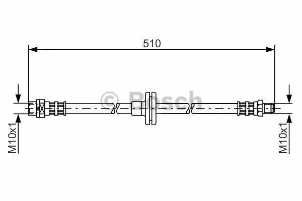 Шланг тормозной BOSCH 1987476056 510 мм, BMW X5 3.0-4.8 is, 3.0 d 5, 00-