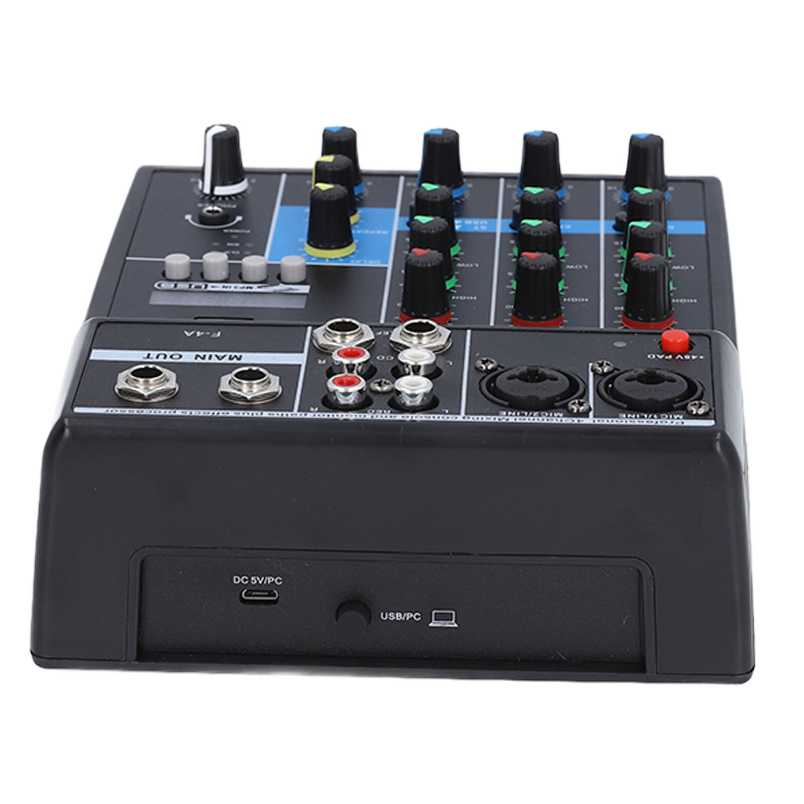Звуковой микшер USB BT, 4-канальный звуковой микшерный пульт с кнопкой фантомного питания 48 В для выступлений на сцене