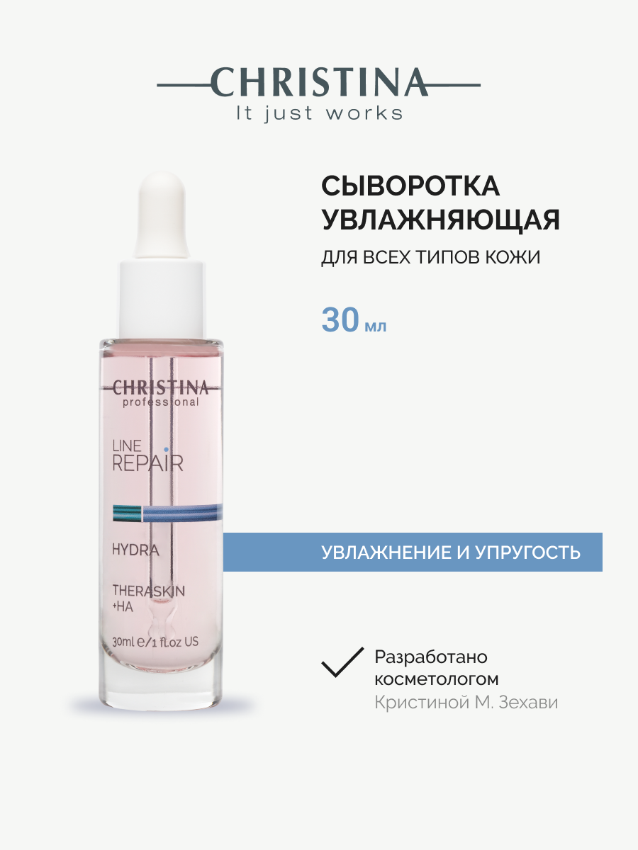 Christina Line Repair Hydra Theraskin+HA Регенерирующая увлажняющая сыворотка для лица с гиалуроновой кислотой Тераскин 30 мл.