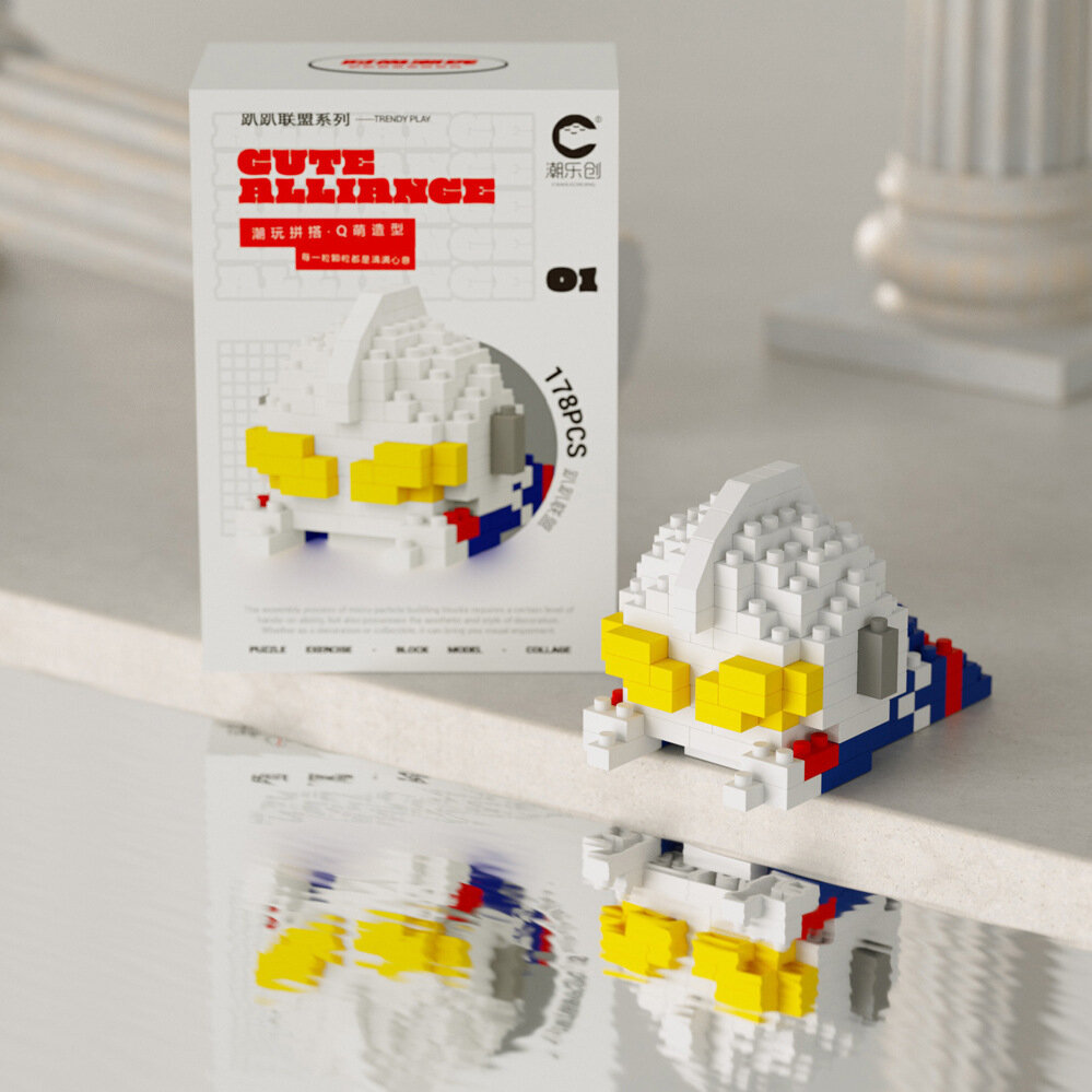 Мягкие мультяшные строительные блоки, рождественская серия, микрочастицы, детская сборная развивающая игрушка оптом
