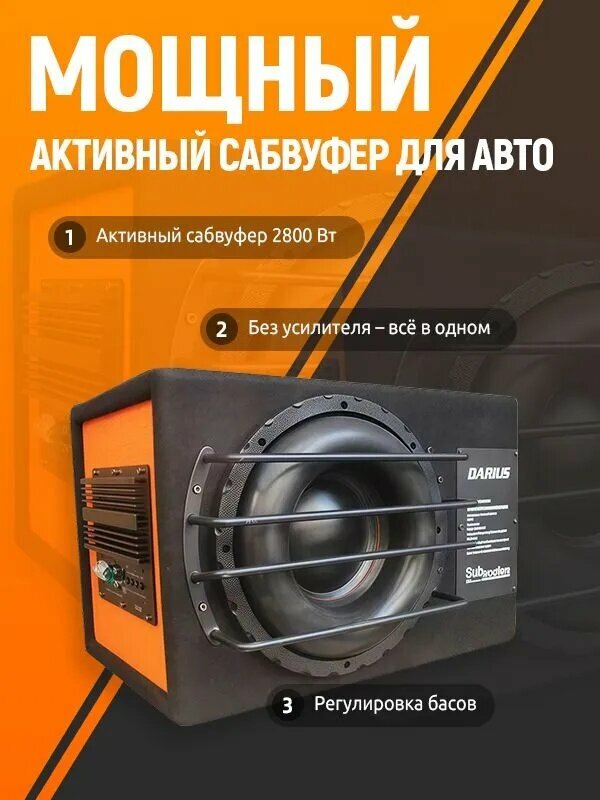 Сабвуфер автомобильный, 25 см (10 дюйм.)