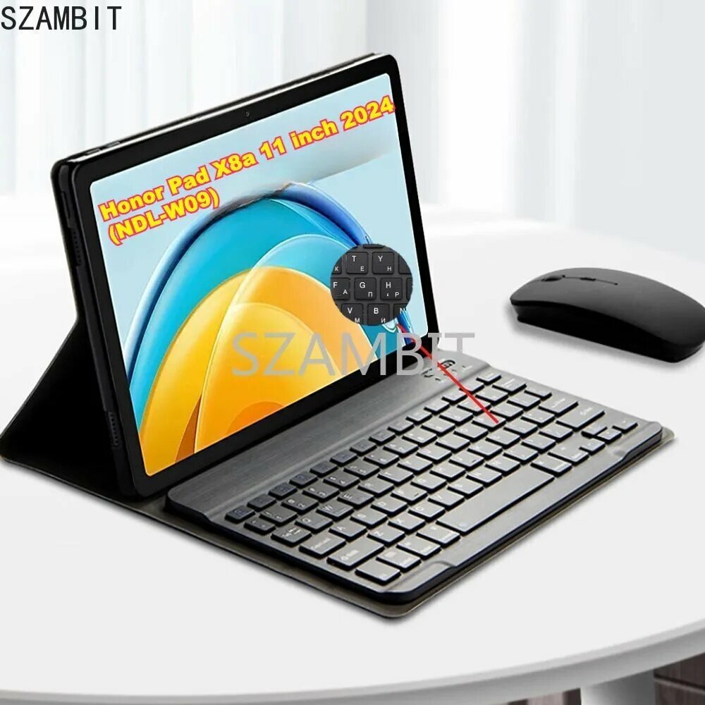 SZAMBIT Чехол-клавиатура с русской клавиатурой для Honor Pad X8a 11 дюймов 2024(NDL-W09/W09A/NDL-L09)