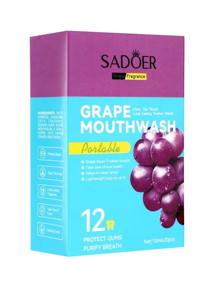 Набор ополаскивателей для рта в стиках со вкусом винограда, 20шт по 10 мл 10919452